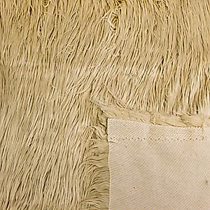 Texco Inc Extra Long Luxury Shaggy Faux Fur Fabric-1 Yard, Camel