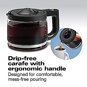 Hamilton Beach Professional Programmable Drip Coffee Maker, 12 Cup Capacity Ergonomic Carafe, 60oz Removable Reservoir, Brushed Metal (49500)