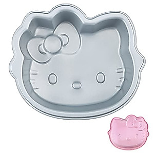 CHEFMADE Hello Kitty Cake Pan, 8-Inch Non-Stick Cat-Shaped Bakeware for Oven and Instant Pot Baking (Pink)