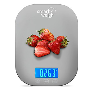 Smart Weigh 11 lb. Digital Kitchen Food Scale, Mechanical Accurate Weight Scale with 5-Unit Modes, Grams and Ounces for Weight Loss,Weighing Ingredients, Dieting, Keto Cooking , Meal Prep and Baking