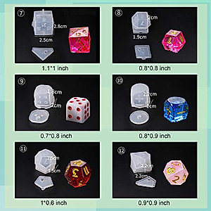 LET'S RESIN Dice Molds for Resin,Resin Dice Mold Set with Letter Number,Polyhedral Silicone Dice Molds for Resin Casting,3D Silicone Mold Kit for DIY Personalized Dices Making,Table Board Game