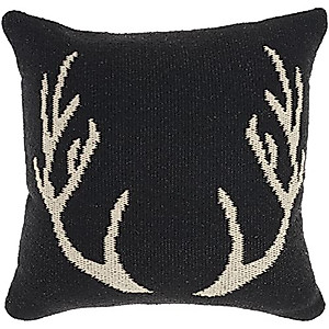 Mina Victory Life Styles Antler Black 18" x 18" Throw Pillow