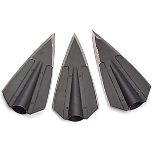 ZSHJGJR Archery 2 Blades Hunting Broadheads Traditional Broadheads Glue On OD 8mm Bamboo Wood Arrow Shaft DIY Arrow 12/24 Pieces (Black, 6 Pieces)