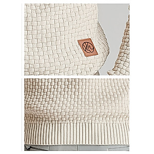 Zaitun Mens Hooded Sweatshirt Long Sleeve Solid Knitted Hoodie Pullover Sweater Khaki