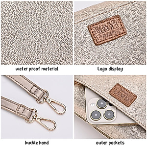 GAYI URBAN Glitter Crossbody Bags for Women, Sparkle Shoulder Handbags with Chain, Ladies Clutch Purses with Zipper Closure (Champagne)