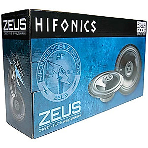 Hifonics ZS653 Zeus Coaxial Car Speakers (Black, Pair) – 6.5 Inch Coaxial Speakers, 300 Watt, 3-Way Car Audio, Passive Crossover, Sound System (Grills Included)