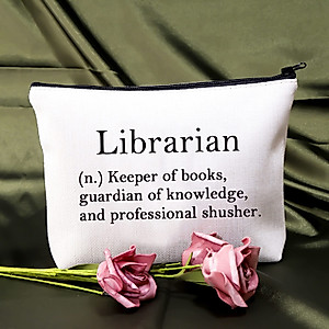 BDPWSS Librarian Cosmetic Bag School Librarian Retirement Gift Keeper Of Books Guardian Of Knowledge Librarian Definition Gift (Librarian bag)
