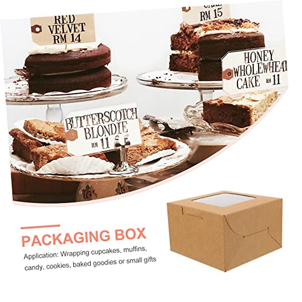 MUSISALY 30pcs Packaging Boxes Cake Box Christmas Dessert Cake Window Box Macaron Container Lip Gloss Container Mini Paper Cups Mini Cake Boxes Baking Cake Box Pastry Packaging Box Biscuit