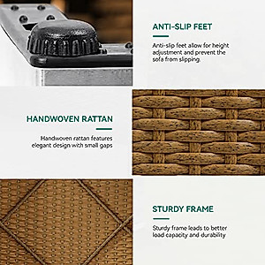 YITAHOME 7 Pieces Patio Furniture Set, Outdoor Sectional Sofa PE Rattan Wicker Conversation Set Outside Couch with Table and Cushions for Porch Lawn Garden Backyard (Yellow+Beige)