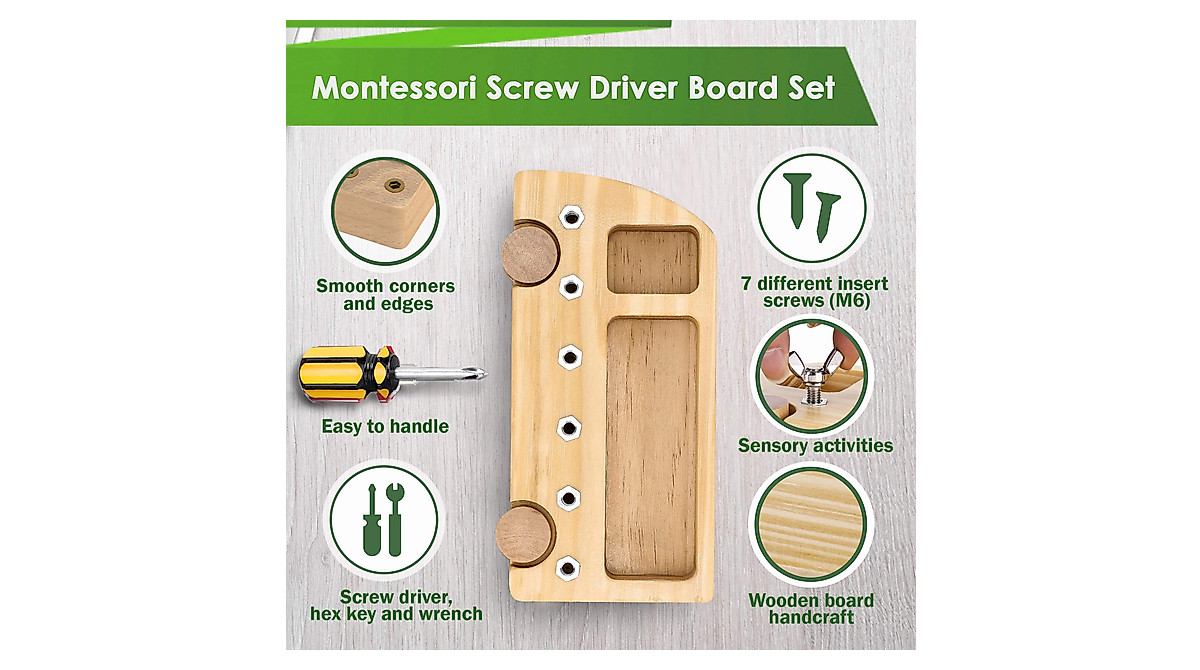 Montessori Screwdriver Board Set for Kids - Fun Learning Toy
