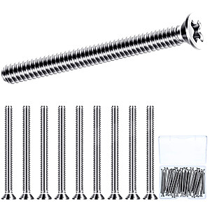 Ripeng 30 Pieces Extra Long Outlet Screws Machine Long Electrical Outlet Screws Device Mounting Electrical Extender for Fix Wonky (6-32 x 1-1/2 Inches)