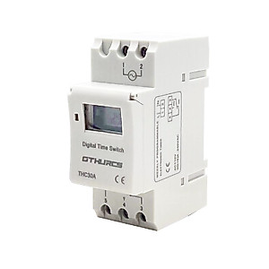 THC 15A (AC110V Programmable Timer Relay 16 On Off Digital Timer Switch for Controlling Street Lamps Neon Lamps Production Equipment, DIN Rail(not Included)