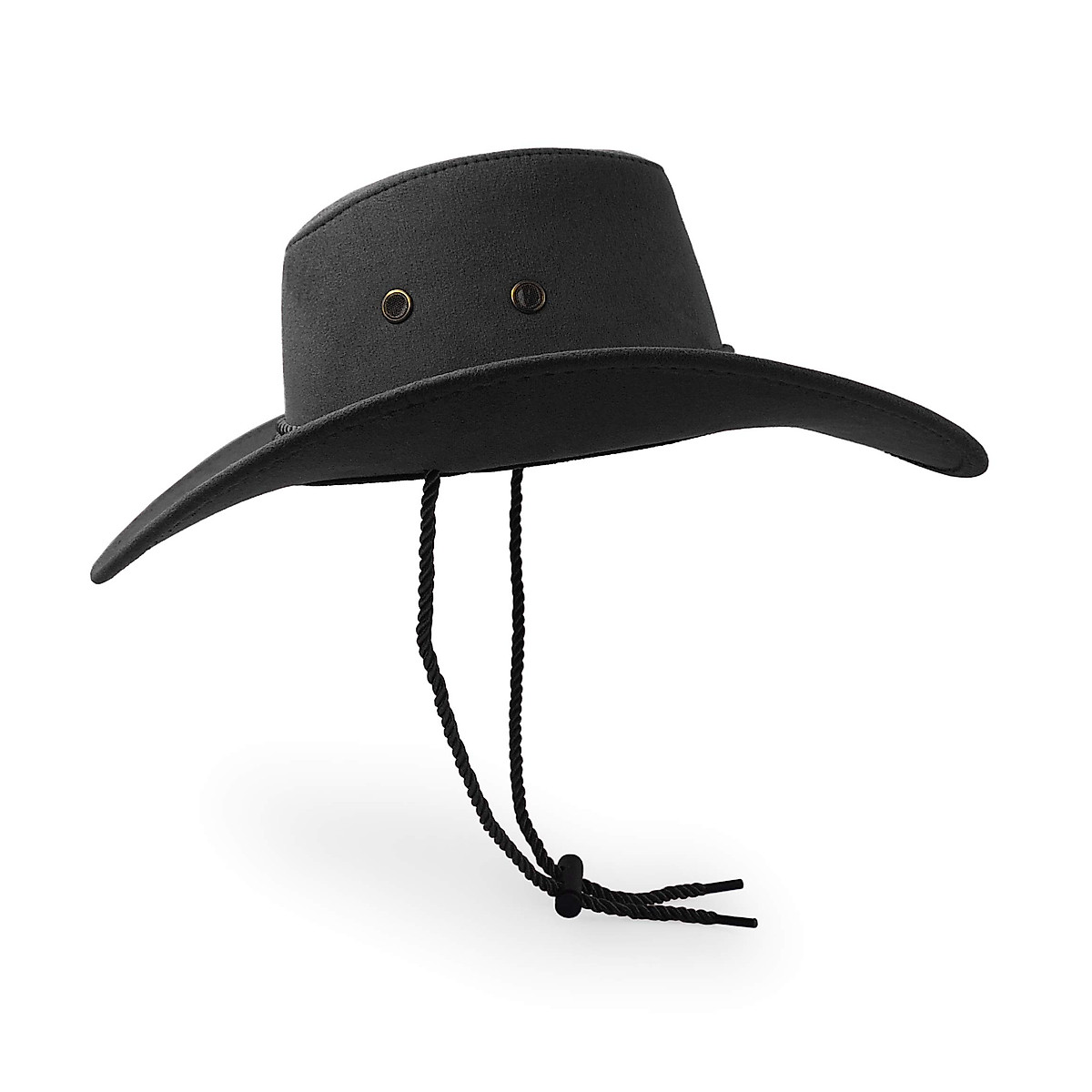 Cowboy Hat, Sun Hat Faux Felt Leather Suede Travel Cap Western Hat Outdoor Sun Protect Black