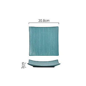 KOWMcp Dinner Plates 1Pcs Striped Dinner Plate Household Dishes, Can Be Used to Place Steaks, Vegetables, Fruits, Pasta (Color : Pink, Size : S)