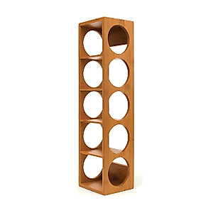 Lipper International 8305 Bamboo Wood Stackable 5-Bottle Wine Rack, 20-3/4" x 5-3/8" x 4-3/4"