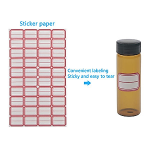 Kesell 12Pcs 30ML Amber Brown Glass Bottle with Black Caps for perfume oils and other liquids (Comes with red handwritten sticker paper)