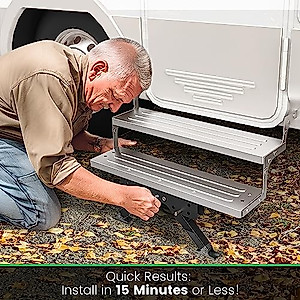 Marudina RV Step Stabilizer Kit for Travel Trailers and Motorhomes, RV Accessories for Outside, Height Ranges from 2.8" to 11.4", Stow Away Without Removing
