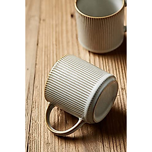famiware 4 Pieces Coffee Mug, 12 oz Catering Mugs with Handle for Coffee, Tea, Cocoa, Milk, Cappuccino White
