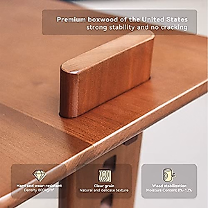TZK Snack Side Table, C Shaped End Table for Sofa Couch and Bed, Adjustable Height Sofa Table for Small Spaces, Living Room, Bedroom, Boxwood Rustic Snack Table(Walnut)