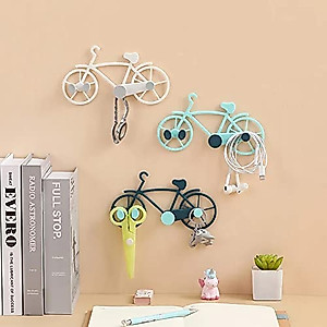 JruiZhp Coat Rack Coat Hooks,Household Free Punching Wall Hanging Coat Rack Creative 3Pcs Bicycle Three- Dimensional Decorative Hook Bedroom Living Room