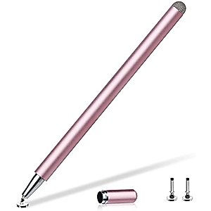 Stylus Pens for Touch Screens, LIBERRWAY Disc Stylus Pen Fiber Stylus with Magnetically Attached Cap, Compatible with ipad iPhone Chromebook, Rosegold