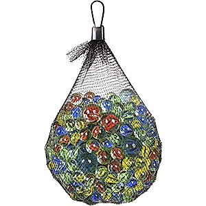 OIG Brands Assorted Classical Colorful Glass Marbles Fun Retro Toys for Kids in Easter Egg Stuffers Set I Variety of Patterns for Crafting, Party Favors & House Décor- 50 Pack