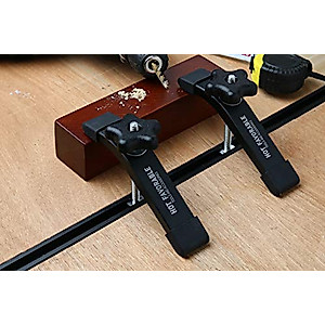 Hot Favorable Aluminum T-Track T-Hold Down Clamps,6-3/8"L x 1-1/4" Width-Woodworking and Clamps-Fine Sandblast Black Anodized-2 Pack