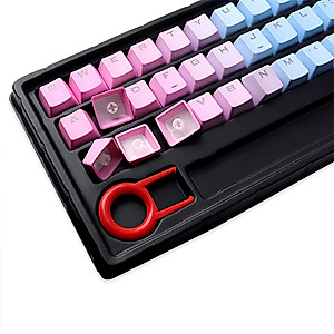 Gradient Color Keycap 37 PBT Double Shot Injection Backlit Keycaps Replacement for Cherry/ikbc/NOPPOO/Ducky Mechanical Gaming Keyboards (Sunset Gradient Color)