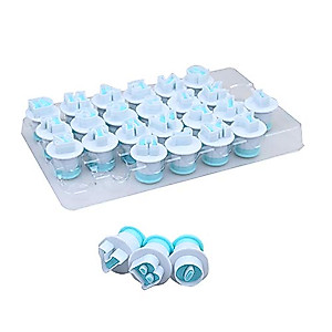 26PCS/Set Cookie Stamp Impress Cookie Cutters Alphabet Letter and Number Fondant Cake Biscuit Mold Letter Shape DIY Cookie Biscuit Alphabet Letters Cake Tool Embosser Cutter (Upper Case Letter Shape)