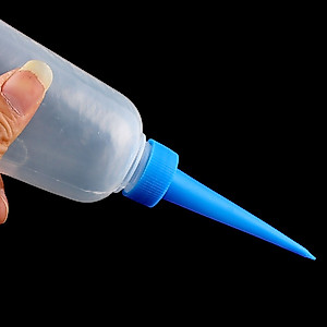 uxcell 150ml Plastic Industry Pointy Nozzle Sewing Machine Oil Squeeze Bottle 3pcs