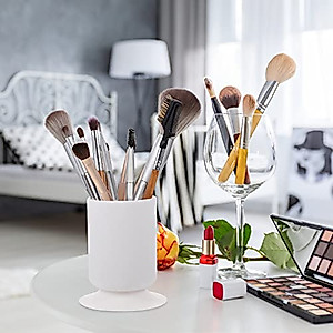 FOMIYES Silicone Pencil Holder Suction Cup Makeup Brush Holder Pencil Pen Holder for Office Desktop Storage Organizer White