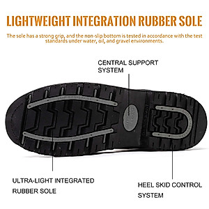 SAFETY LOONG Work Boots for Men Waterproof Soft Toe Non Slip Comfortable Boots