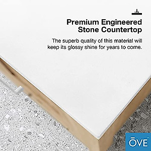 Ove Decors Kansas 30 in. Single Sink Bathroom Cultured Marble Countertop Vanity, 30 inches, in Midnight Blue