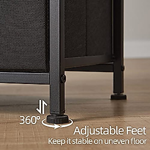 Somdot TV Stand, Entertainment Center, Media Console Table with Storage Drawers and Shelf for TV up to 46 Inch, Dresser Chest of Drawers for Bedroom, Living Room, Playroom - Black/Rustic Brown