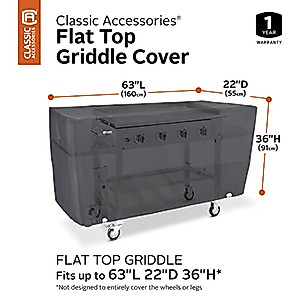 Classic Accessories,55-992-040401-EC, Water-Resistant 63 Inch Flat Top Griddle Cover,Black,Large
