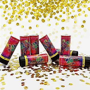 Confetti Poppers Cannons for Wedding Birthday Graduation Baby Shower Kids Fun Party Supplies Decorations and Favors (Gold)