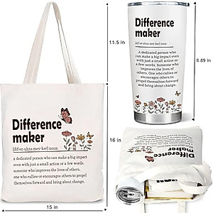 Difference Maker Tumbler & Bag Gifts Set | Office Christmas Gifts for Coworkers, Employees, Teachers, Nurses,Thank You Gifts for Women, Team Work Anniversary, Retirement, Congratulations, Appreciation