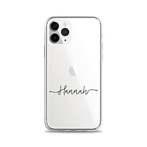Case Charming Personalized Case for iPhone 15 Pro Max 14 Plus 13 mini 12 11 Xs Xr X 10s 10r 10 8 7 Se Custom Name Monogram Cute Heart Handwritten Script Slim Soft Clear See Through Gel Cover