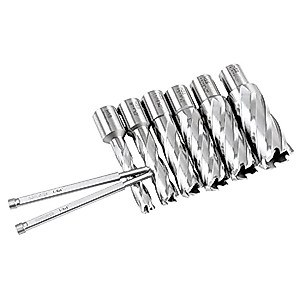 Accusize Industrial Tools Hss Annular Cutter Set, 2'' Cutting Depth, 7/16'' to 1-1/16'' Slugger Cutter, 8 Pcs/Set, HSS2-0000