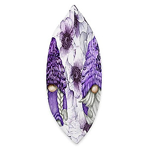 Purple Gnome Designs For Gnomie Lovers Unique Purple Gnome with Lilac Anemones Floral Aesthetic Throw Pillow, 16x16, Multicolor
