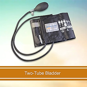 McKesson LUMEON Blood Pressure Cuff and Bulb, Black, Adult Medium, 23 cm to 40 cm, 1 Count