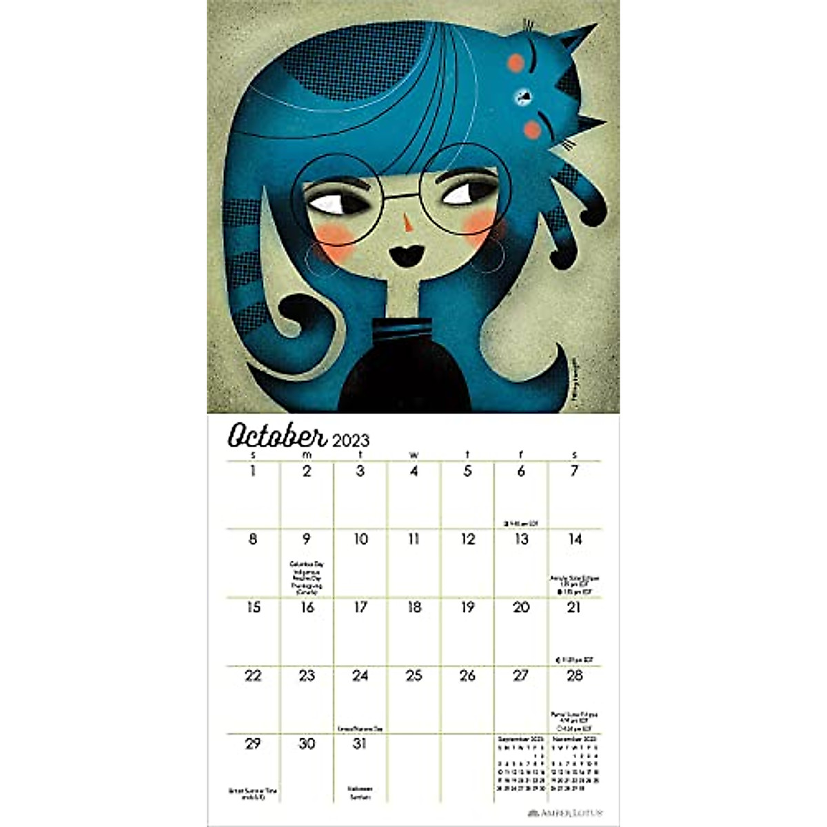 Feline 2023 Mini Wall Calendar: Terry Runyan's Cats | Compact 7" x 14" Open | Amber Lotus Publishing