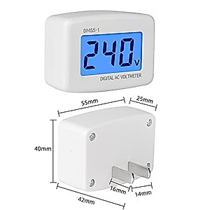 Diyeeni 1Pcs Plugin LCD Digital AC 80300V Voltmeter DM551 110V/220V Household Electrical Instruments Voltage Testers for US Plug