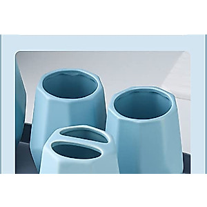 GRFIT Soap Bottles Ceramic Soap Dispenser Bathroom Decoration Toothbrush Holder Soap Box ABS Pump Head Lotion Bottle Toothbrush Cup Toothpaste Dispenser Tray Set Soap Dispenser (Color : 1pcs-Brown)