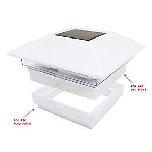 12 Pack White Outdoor Garden 4 x 4 Solar LED Post Deck Cap Square Fence Light Landscape Lamp Lawn PVC Vinyl Wood