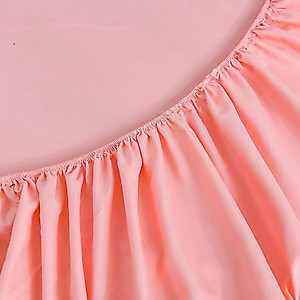 Pengcen Bedding Bed Sheet 3 Pieces Set,Pink Soft Microfiber Bedding Sheet Set,1 Bottom Fitted Sheet and 2 Pillowcases,Full Size