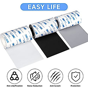 Furniture Pads for Hardwood Floors, Non Slip Furniture Grippers Self Stick Silicone Pads, Anti-Scratch Rubber Floor Protectors for Furniture, 4 x 40 inch Self Adhesive Rubber Feet Black