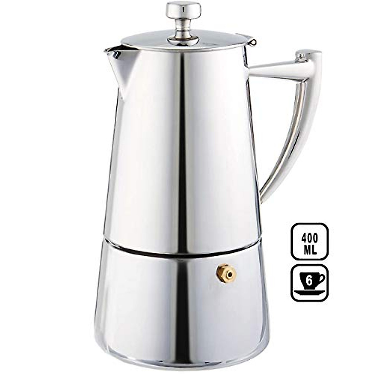 Cuisinox Roma 6-cup Stainless Steel Stovetop Moka Espresso Maker
