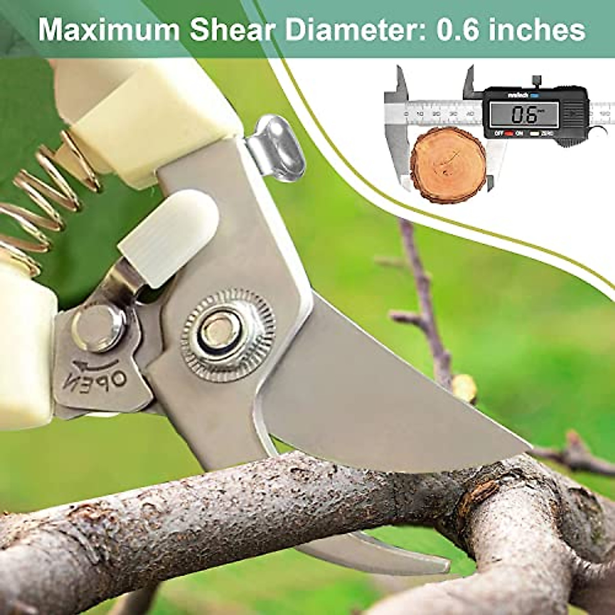 MEPEREZ Pruners, pruning shears heavy duty, premium garden scissors for hedge, bonsai, floral, small stem, orchard and vegetable pick, upgraded, gardening tools anvil snips, plant clippers 2 pack