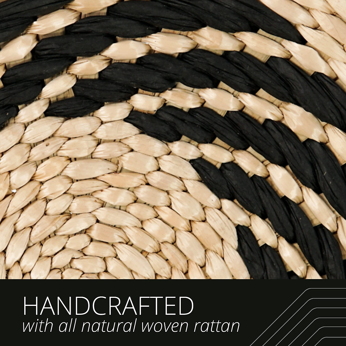 VESPR Rattan Wall Basket Decor with Included Wall Hooks – Bohemian Handmade Wall Art - Centerpiece Decorations - Set of 4 Woven Baskets - Perfect Rustic Home Décor for Kitchen, Living Room, Bedroom